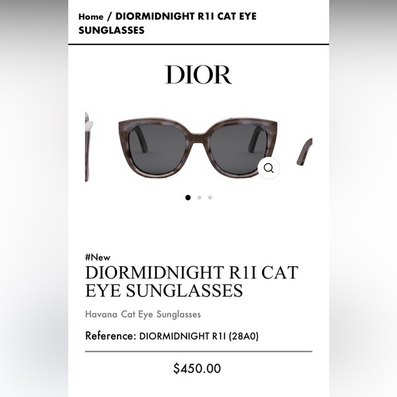 Dior | Accessories | Dior Diormidnight Ri Cat Eye Sunglasses 54 Mm Nwt ...